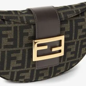 Fendi Croissant Bag Ff Zucca Jacquard And Leather Bag
